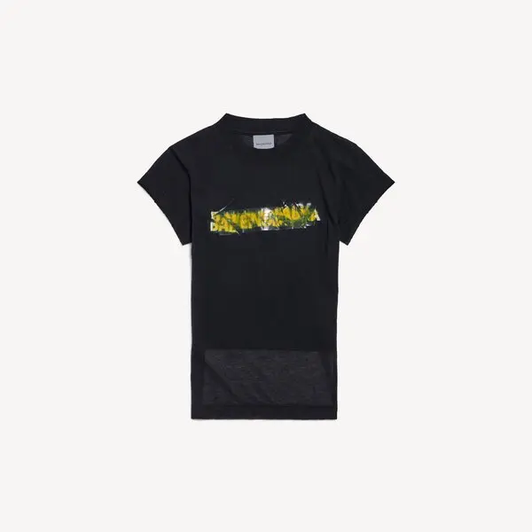 Balenciaga T-shirt With Messy Spray Artwork - Black