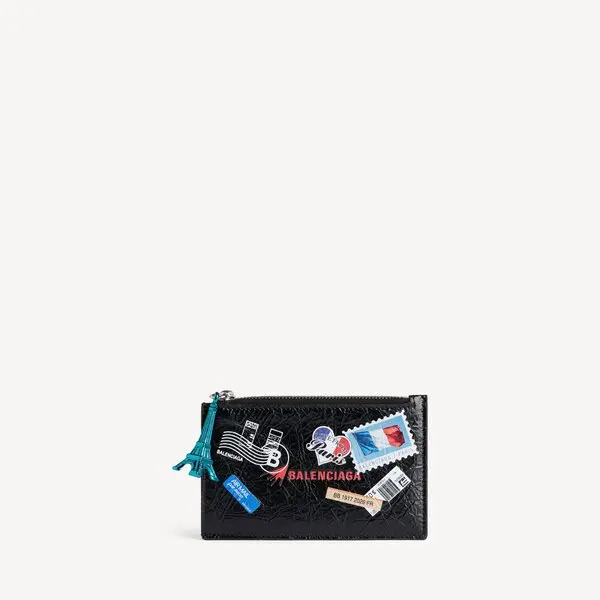 Balenciaga Cash Large Long Coin And Card Holder - Black
