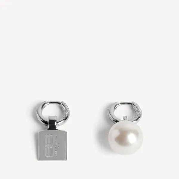 Balenciaga Malibu Pearl Earrings - Silver