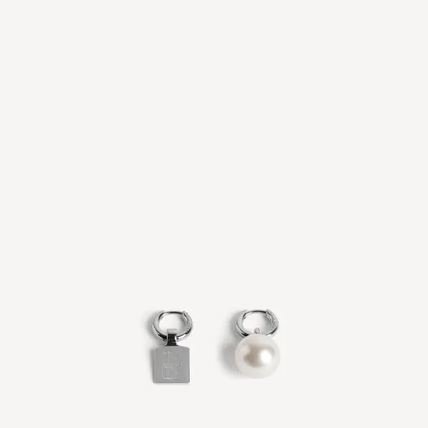Balenciaga Malibu Pearl Earrings - Silver