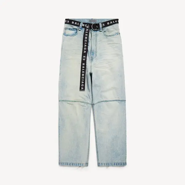 Balenciaga Belted Japanese Twill Pants - Blue