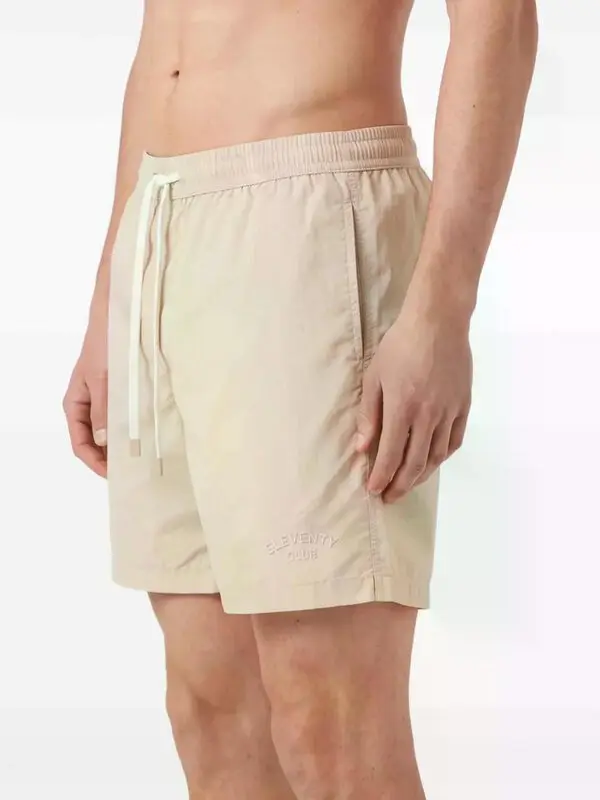 Eleventy Logo-embroidered Swim Shorts - Neutrals
