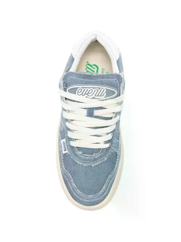 EVENU Contrast-stitch Logo-patch Sneakers