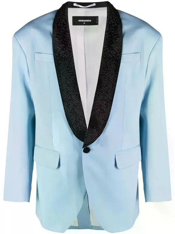Dsquared2 Crystal-embellished Single-breasted Blazer - Blue