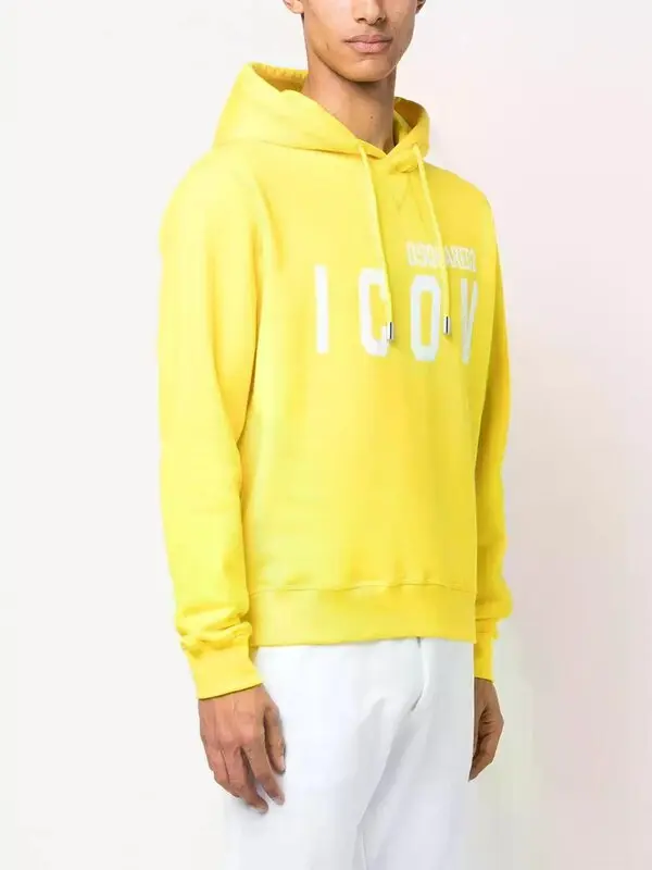 Dsquared2 Logo-print Cotton Hoodie - Yellow