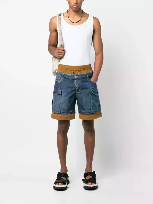 Dsquared2 Layered Denim Shorts