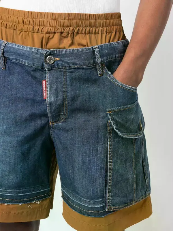 Dsquared2 Layered Denim Shorts