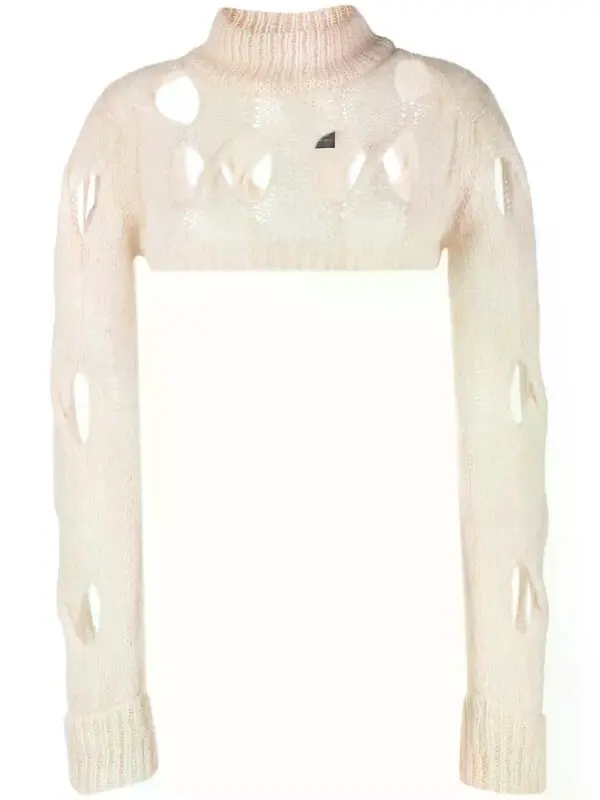 Federica Tosi Cropped Knit Top With Cut-outs