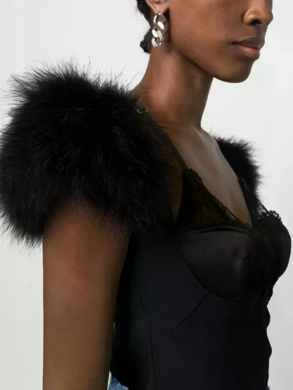 Dsquared2 Feather-trim Bustier Top