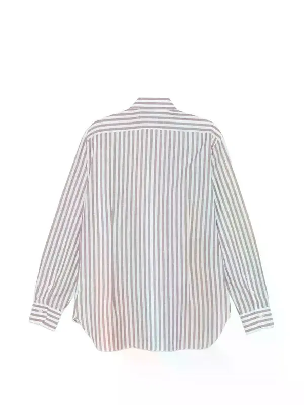 BARBA NAPOLI Striped Long-sleeve Shirt - Brown