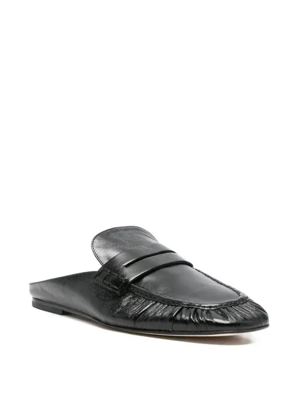ALYSI Gathered Leather Mules