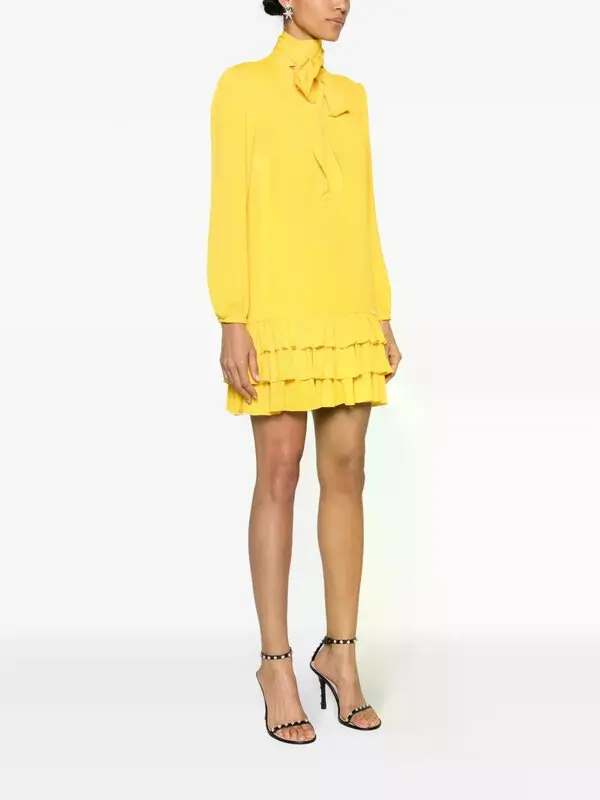 Dsquared2 Ruffle-trim Minidress With Pussy-bow