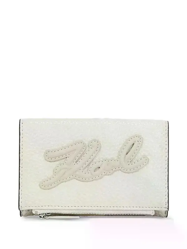 Karl Lagerfeld Textured Logo Wallet - Neutrals