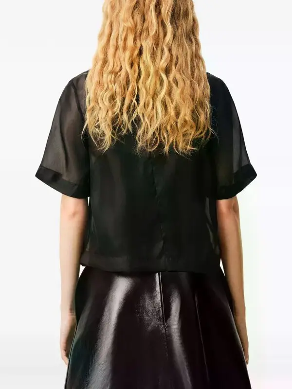 AMI Paris Silk Organza Sheer Top With Undertop