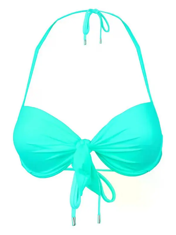 CAHA CAPO DUBAI Knotted Bikini Top - Blue
