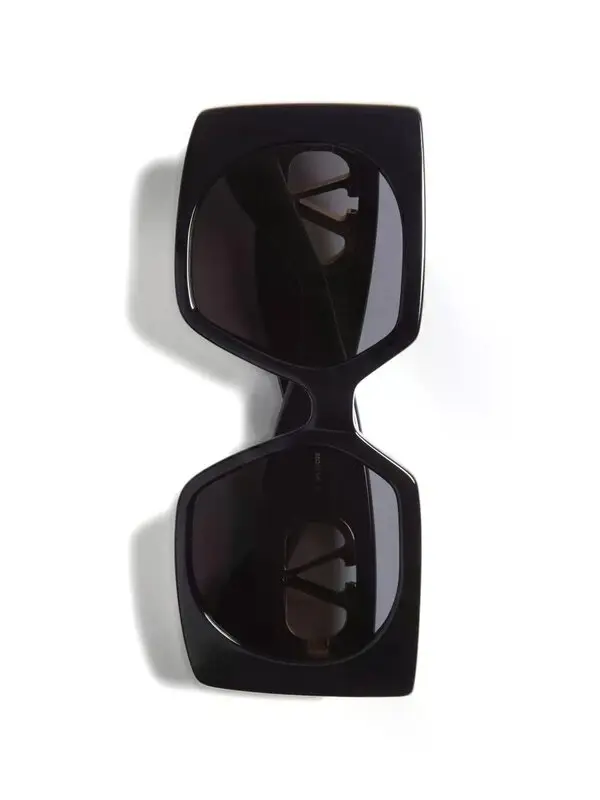 Valentino Garavani Rectangular Acetate Sunglasses - Black