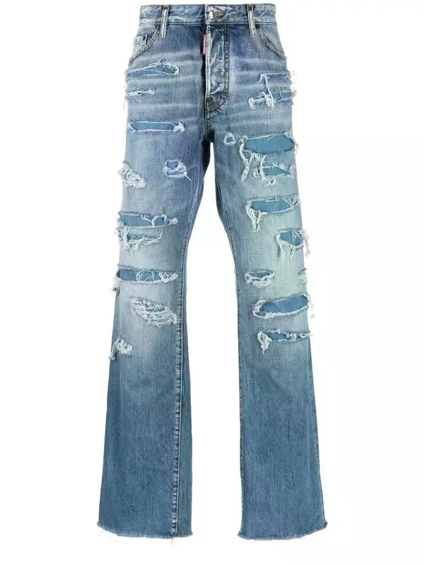 Dsquared2 Distressed Straight-leg Jeans