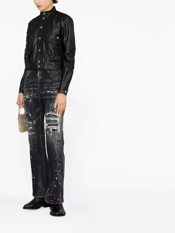 Dsquared2 Cropped Leather Jacket