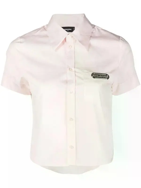 Dsquared2 Cropped Logo-patch Shirt