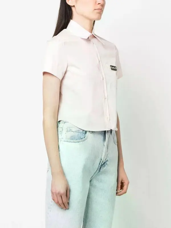 Dsquared2 Cropped Logo-patch Shirt