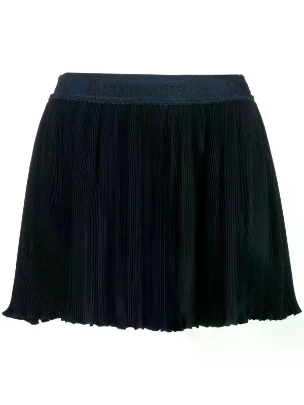 Dsquared2 Plissé Skirt With Logo Waistband