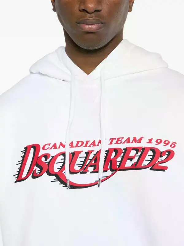 Dsquared2 Logo-print Cotton Hoodie - White