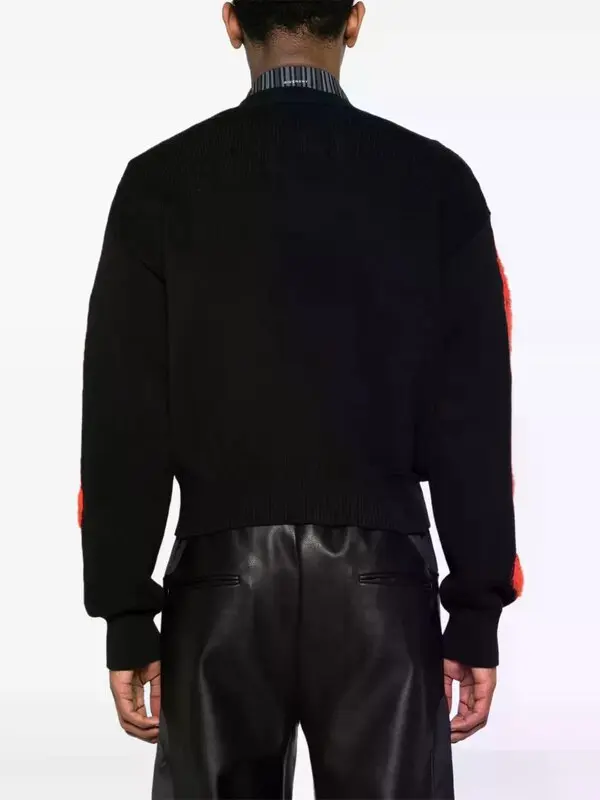 Givenchy Flame-intarsia Logo-embroidered Cardigan