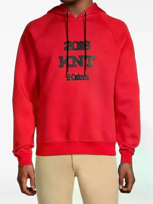 Kiton Logo-print Raglan-sleeve Hoodie