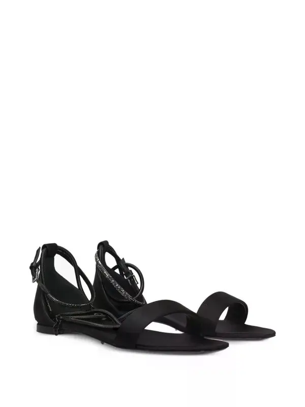 Max Mara Crystal-embellished Satin Sandals