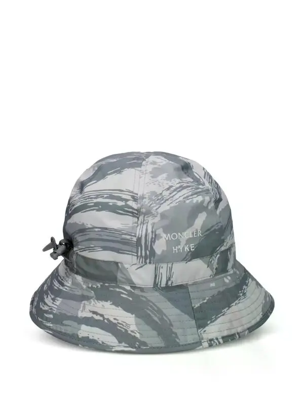 Moncler Hyke Camouflage-print Bucket Hat - Grey