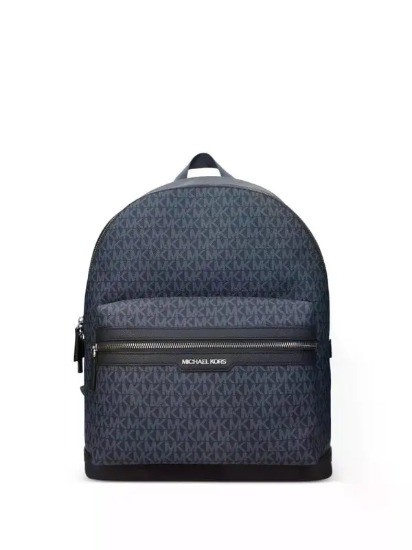 Michael Kors Monogram Backpack With Logo Plaque