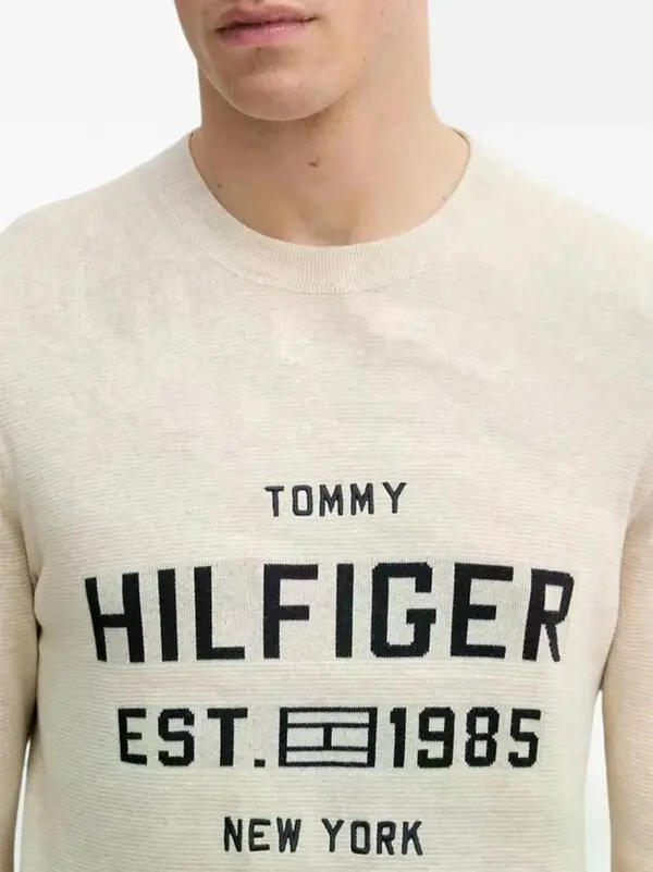 Tommy Hilfiger Knitted Cotton Sweater With Logo