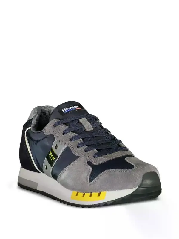 BLAUER. Queens 01 Suede-paneled Sneakers - Blue