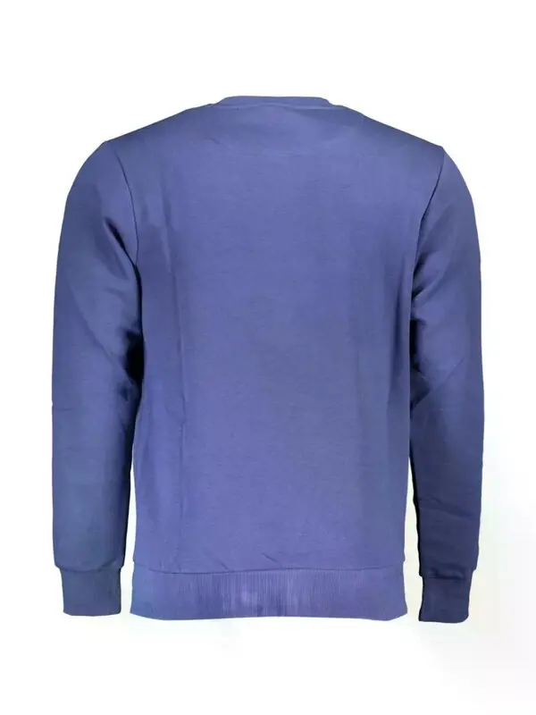 U.S. Grand Logo-embroidered Crew-neck Cotton Sweatshirt - Blue