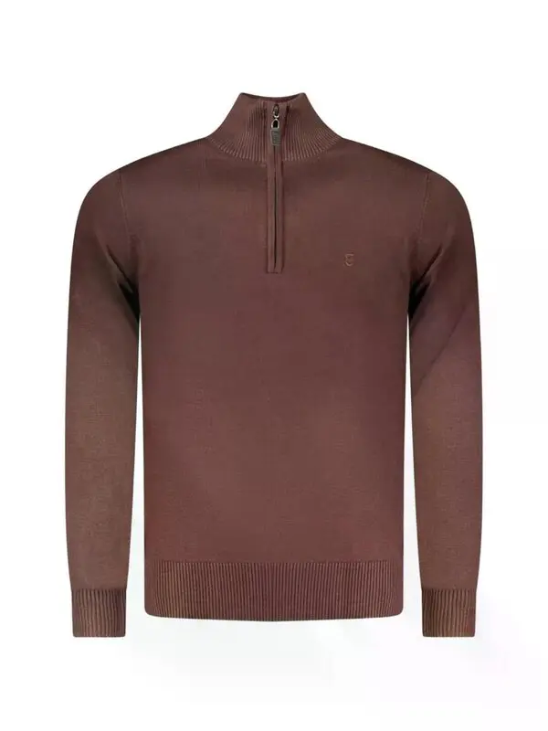 COVERI MOVING Embroidered-logo Quarter-zip Sweater