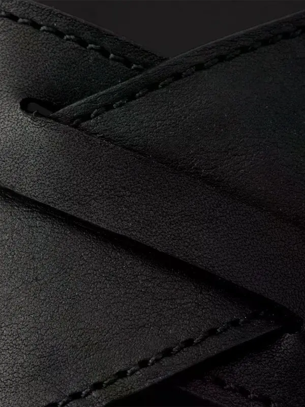 Prada Leather Sandals With Logo-engraved Buckle - Black