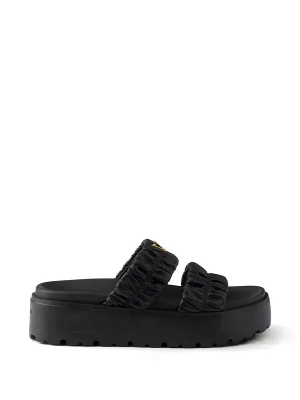 Prada Matelassé Nappa Leather Flatform Slides