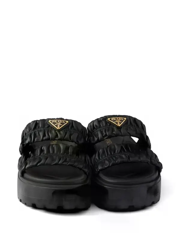 Prada Matelassé Nappa Leather Flatform Slides