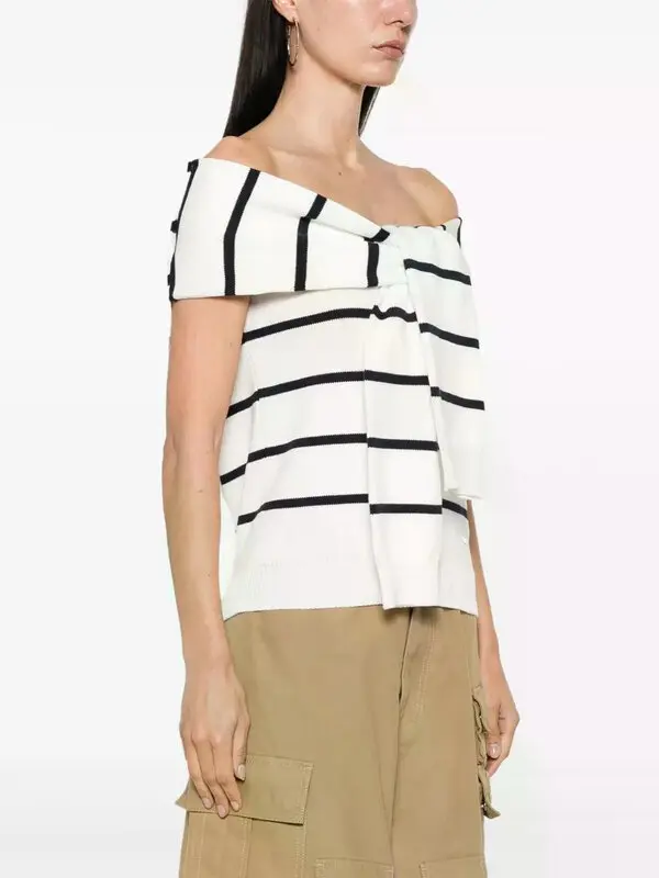 Dsquared2 Striped Decorative Sleeve Top