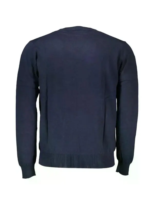 HARMONT & BLAINE Embroidered V-neck Sweater - Blue