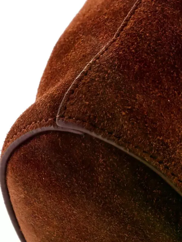 Celine Triomphe Embossed Suede Bucket Bag
