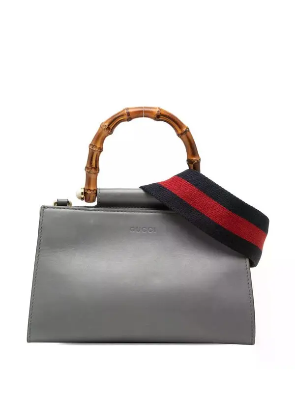 Gucci 2000-2015 Mini Leather Bamboo Web Nymphaea Satchel