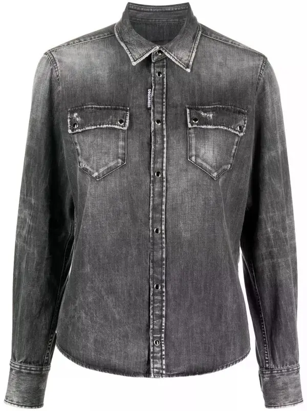 Dsquared2 Faded-effect Press-stud Shirt