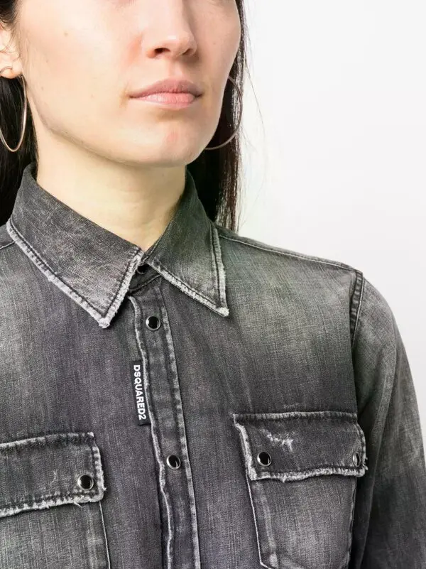Dsquared2 Faded-effect Press-stud Shirt
