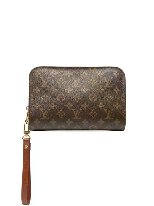 LOUIS VUITTON 2000 Monogram Orsay Clutch Bag - Brown