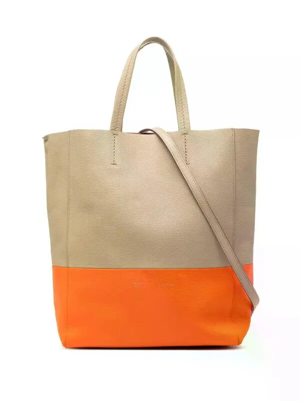 Celine 2010-2026 Small Bicolor Leather Vertical Cabas Satchel - Orange
