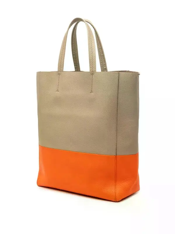 Celine 2010-2026 Small Bicolor Leather Vertical Cabas Satchel - Orange