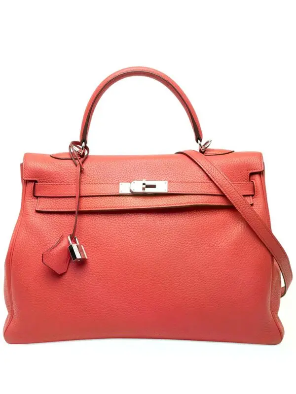 Hermès Clemence Kelly Ii Retourne 35 Satchel - Red