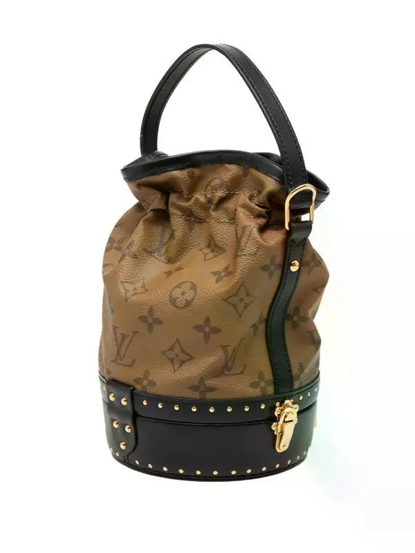 LOUIS VUITTON 2017 Monogram Reverse Petit Noe Trunk Bucket Bag - Brown