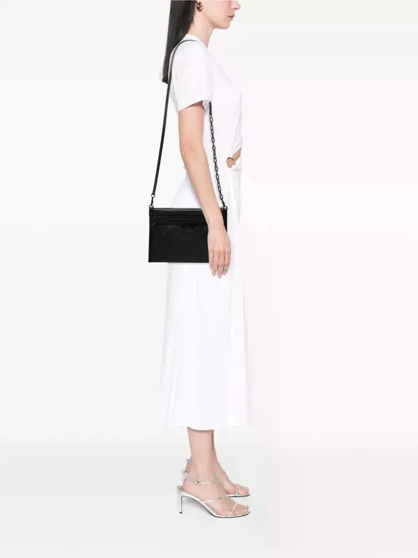 LOUIS VUITTON 2019 Monogram Shadow Double Flat Messenger Crossbody Bag